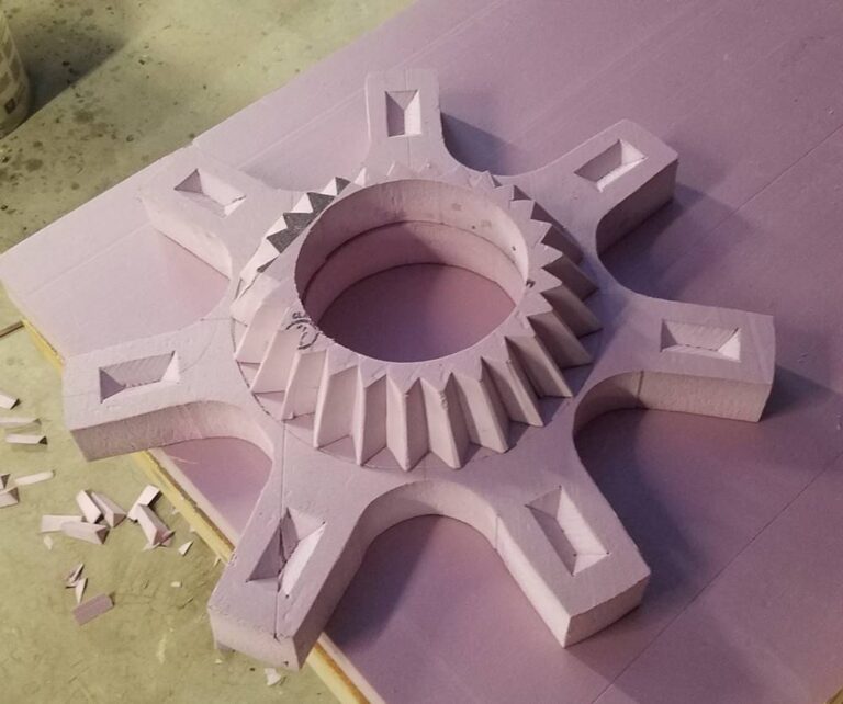 A Giant-sized Concrete Gear Table in New York Lobby - Concrete Decor