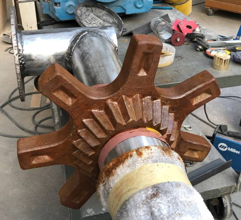 A Giant-sized Concrete Gear Table in New York Lobby - Concrete Decor